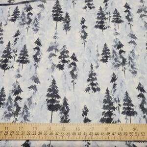 Flannel Fabric - Pine Trees Blue Pines - by the Yard - 100% Cotton ...