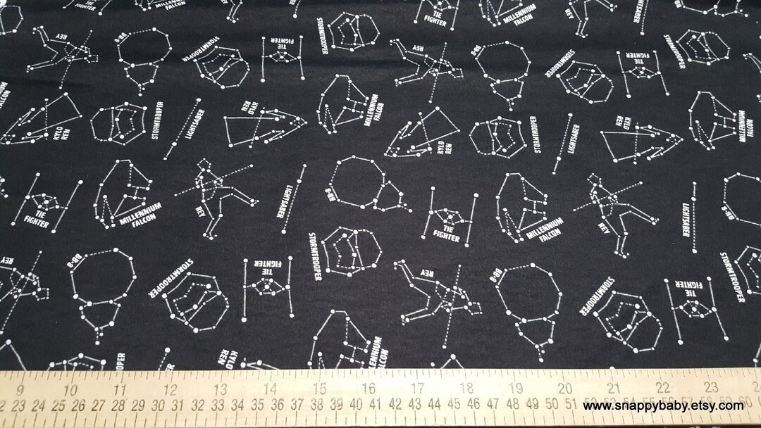 Character Flannel Fabric Star Wars Constellations by the Yard 100% ...