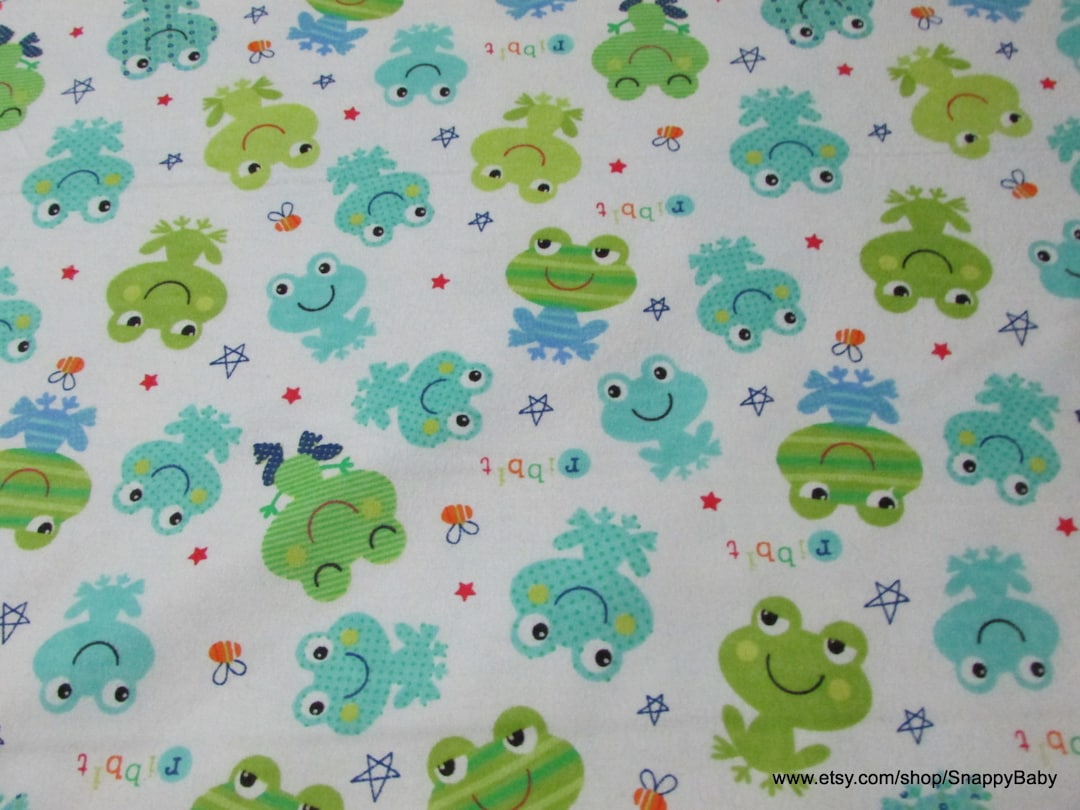 Flannel Fabric - Frogs Ribbit - by the Yard - 100% Cotton Flannel - Etsy