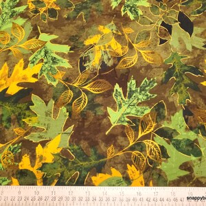 Premium Flannel Fabric - Autumn Comfort Leafy Splendor Olive Green ...