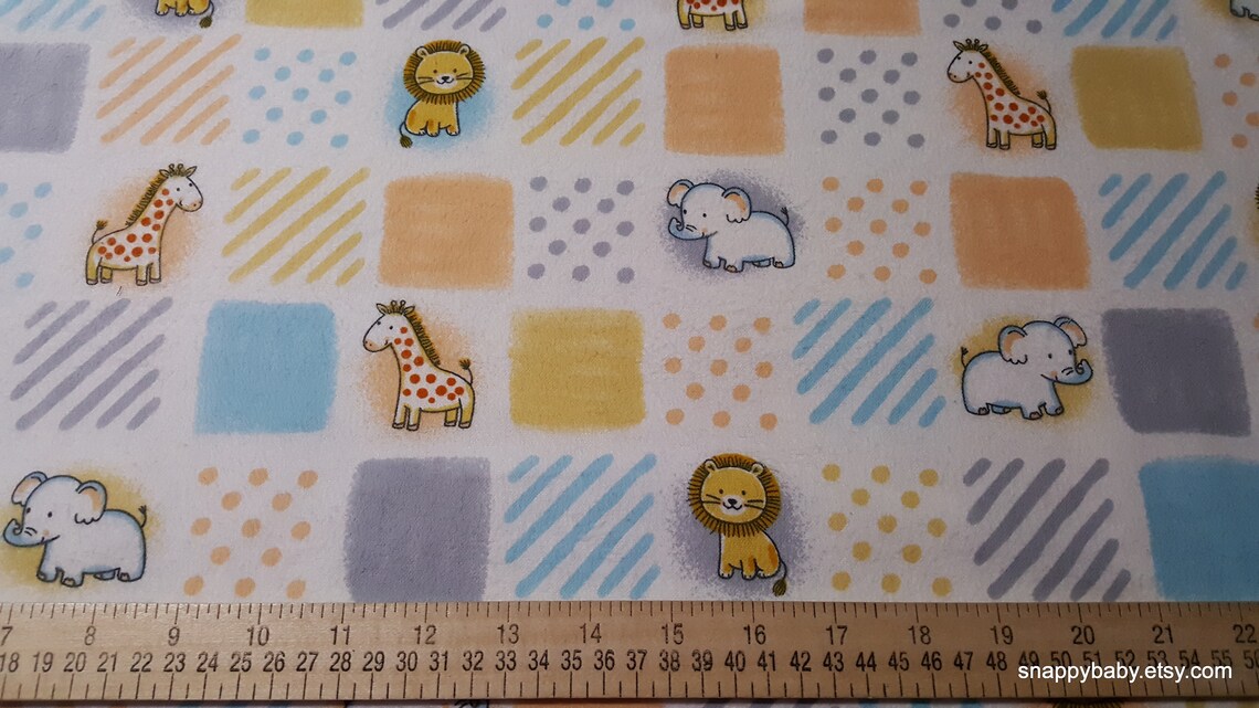 Flannel Fabric - Safari Patchwork - by the Yard - 100% Cotton Flannel ...