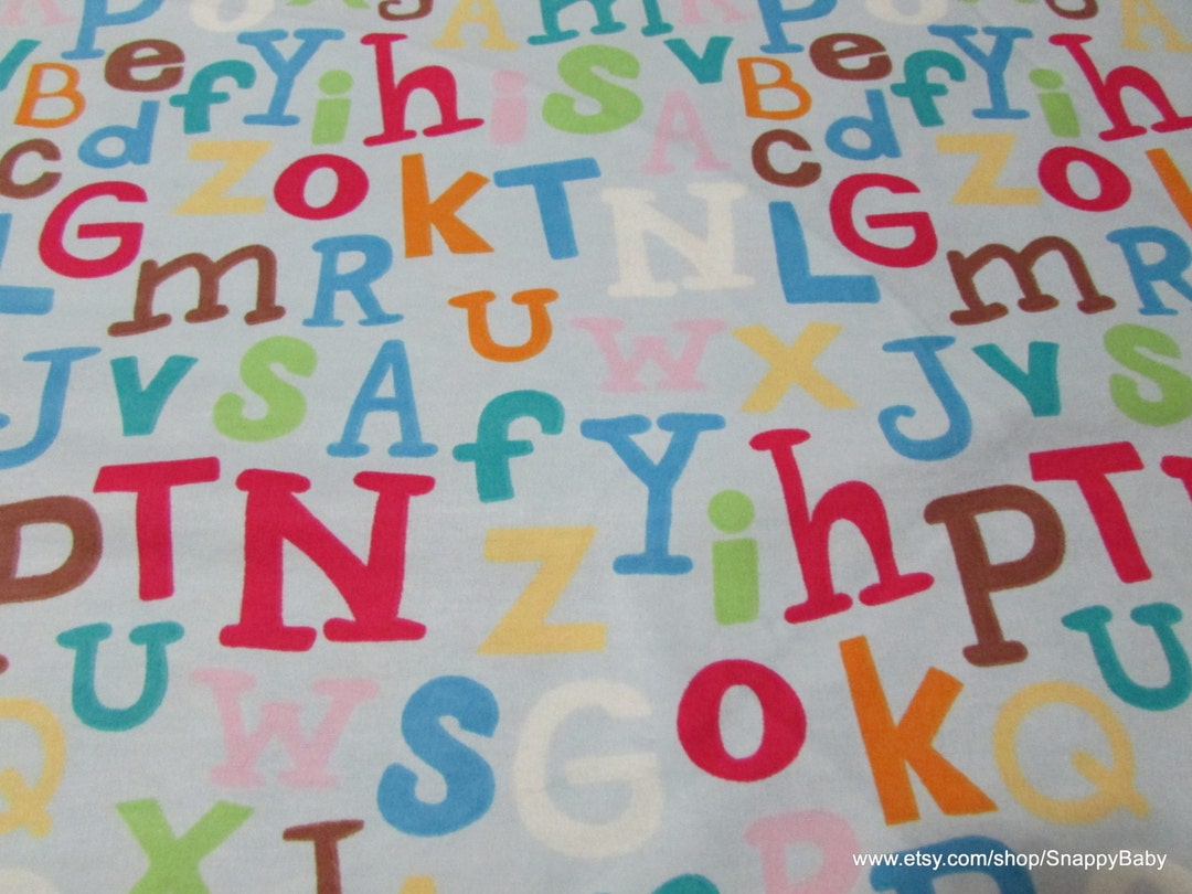 Flannel Fabric - Baby Alphabet - by the Yard - 100% Cotton Flannel - Etsy