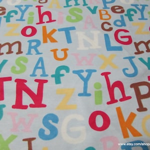 Flannel Fabric - Baby Alphabet - by the Yard - 100% Cotton Flannel - Etsy