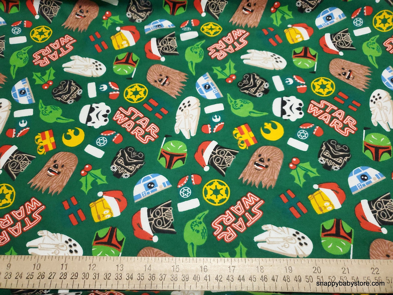 Christmas Character Flannel Fabric - Star Wars Holly Jolly Galaxy - by ...