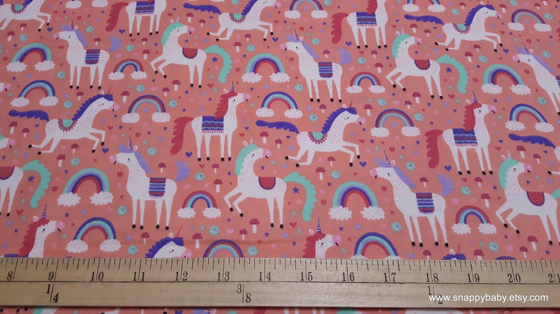 Flannel Fabric - Magic Unicorns and Rainbows - by the Yard - 100% ...