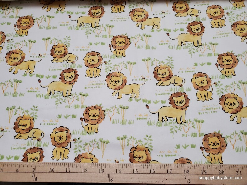 Flannel Fabric - Sweet Lions - by the Yard - 100% Cotton Flannel - Etsy