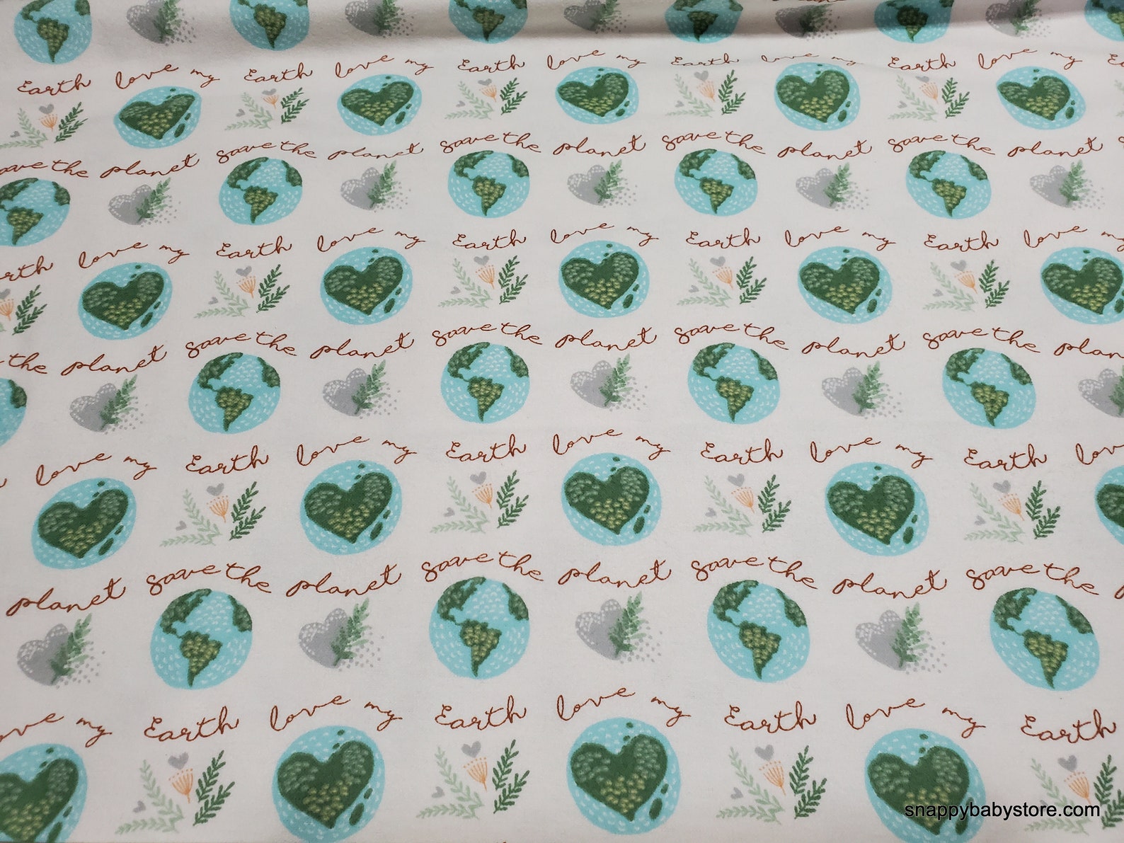 Flannel Fabric Save the Earth Linear by the Yard 100% - Etsy