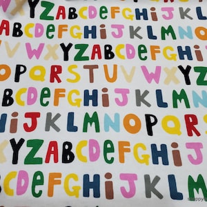 Flannel Fabric - Alphabet Letters in Line - by the Yard - 100% Cotton ...