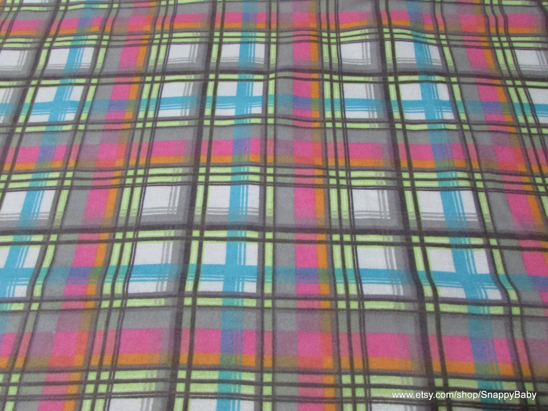Flannel Fabric - Pastel Plaid - by the Yard - 100% Cotton Flannel - Etsy