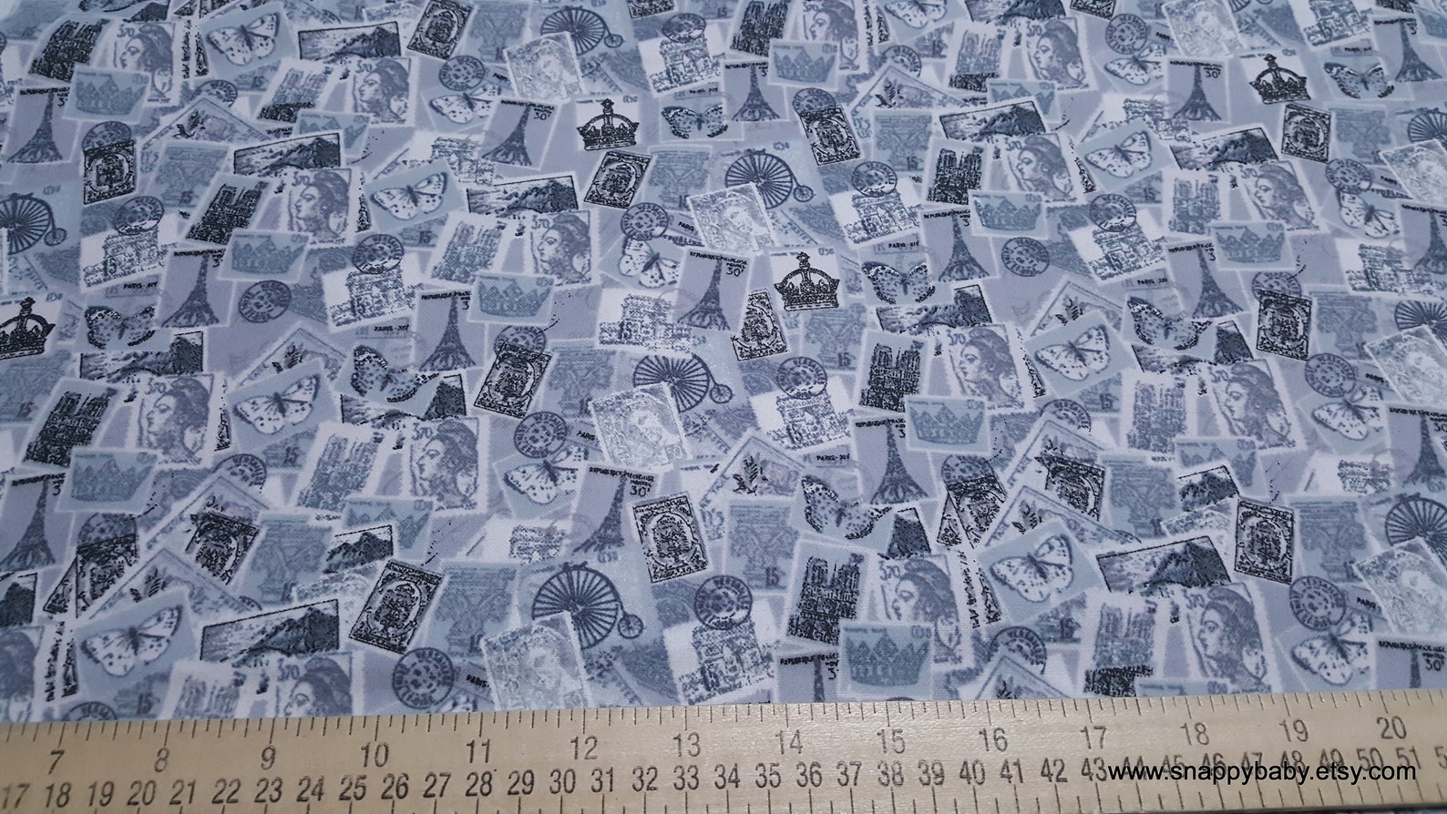 Flannel Fabric - Assorted Postage - by the Yard - 100% Cotton Flannel ...
