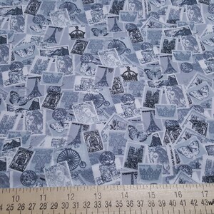 Flannel Fabric - Assorted Postage - by the Yard - 100% Cotton Flannel ...