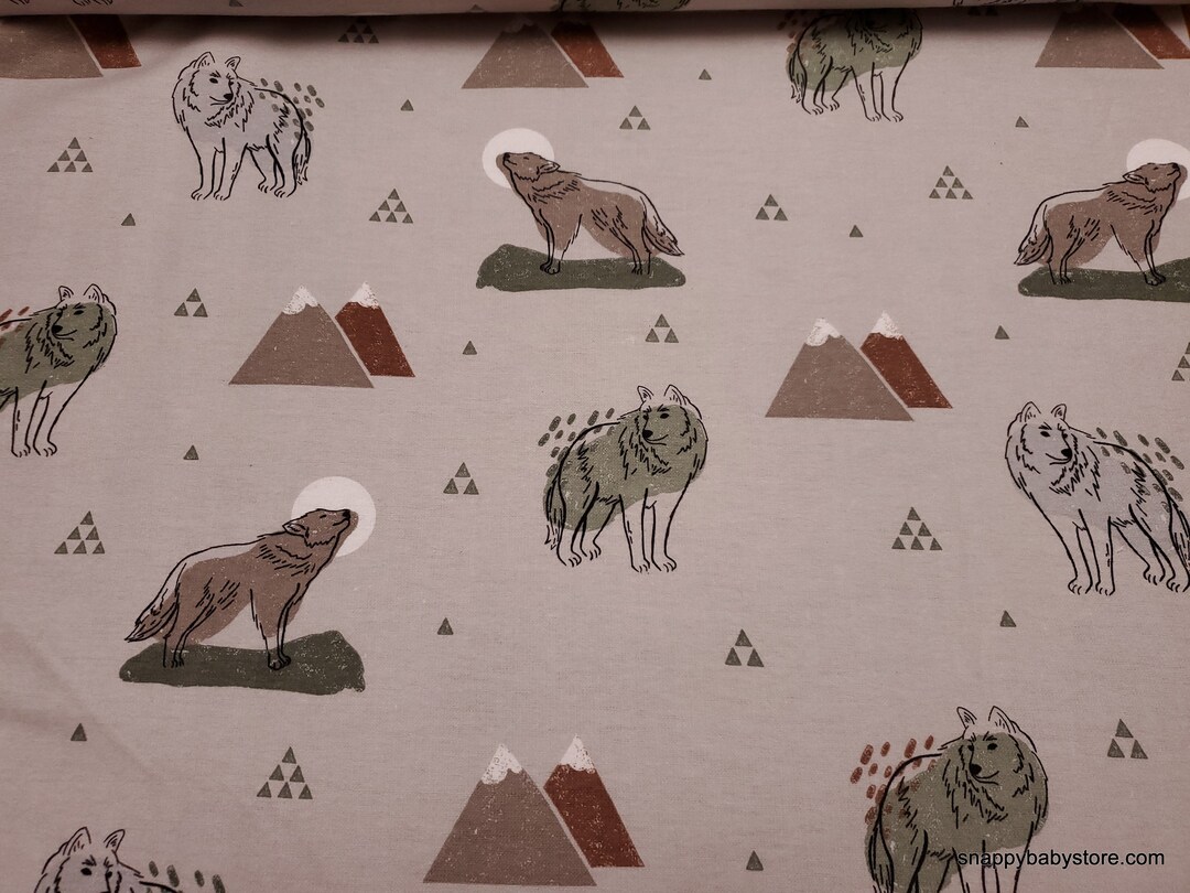 Flannel Fabric - Mountain Wolf Wilderness - by the Yard - 100% Cotton ...