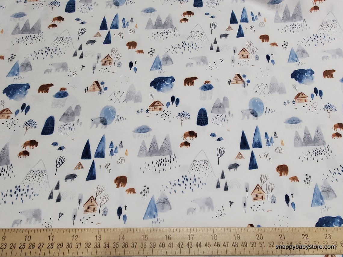 Premium Flannel Fabric - Brave Enough Wilderness on White Premium - by ...