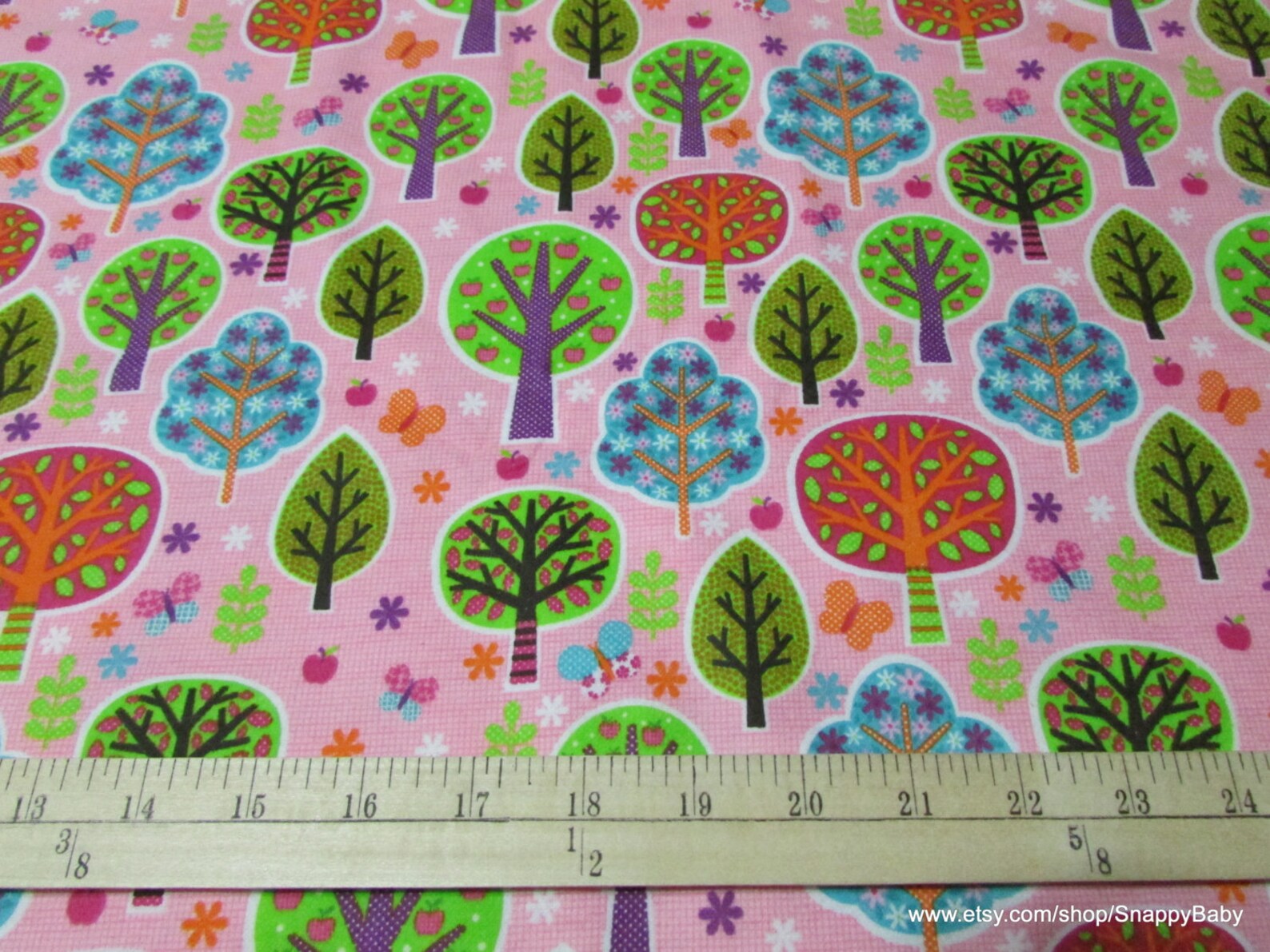 Flannel Fabric - Trees on Pink - by the Yard - 100% Cotton Flannel - Etsy