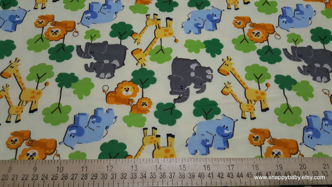 Flannel Fabric Zoo Animals By the yard 100% Cotton | Etsy