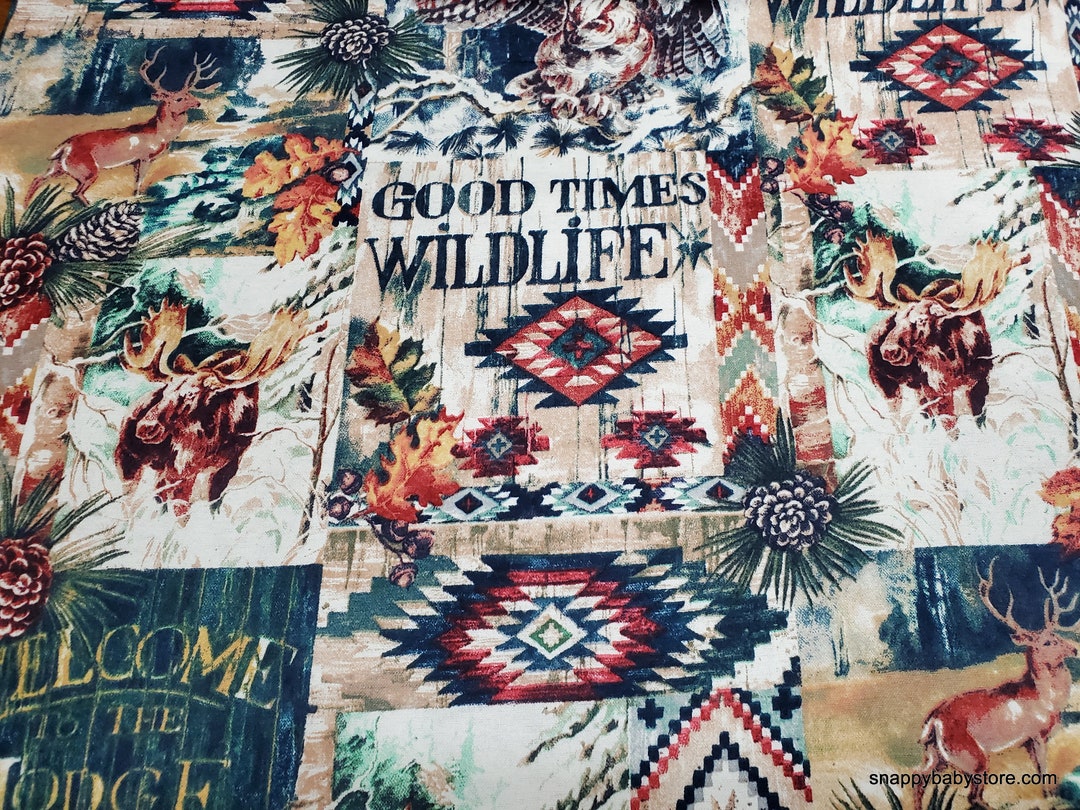 Flannel Fabric - Colorful Wilderness Patch - by the Yard - 100% Cotton ...