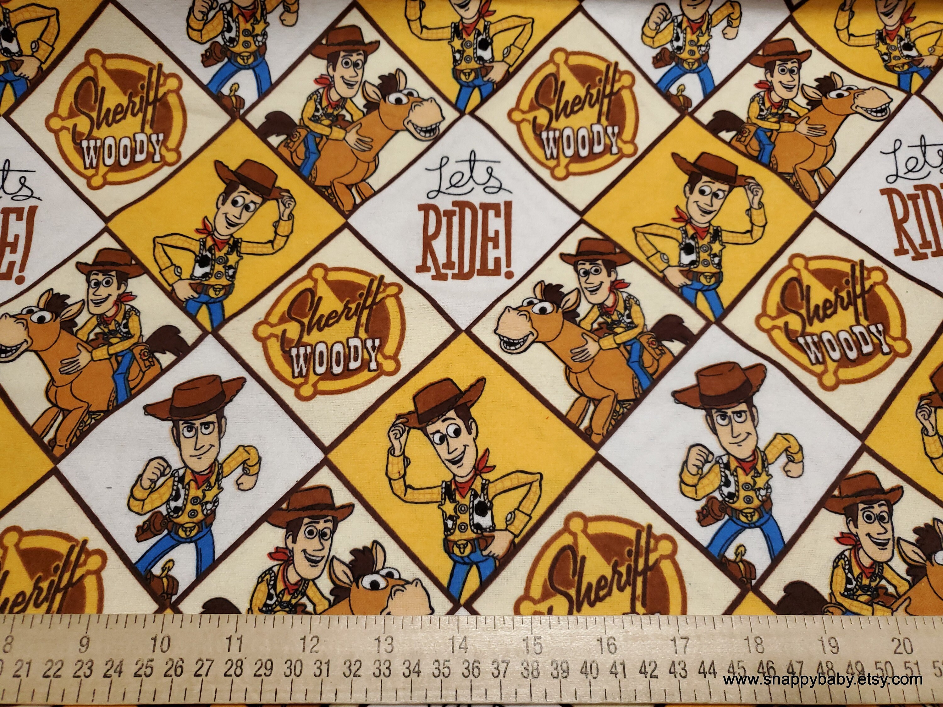 Character Flannel Fabric Toy Story 4 Sheriff Woody By the | Etsy