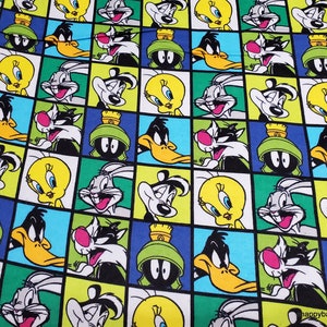 Character Flannel Fabric - Looney Tunes Block Characters - by the Yard ...