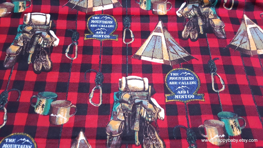 Flannel Fabric - Wilderness Pack on Check - by the Yard - 100% Cotton ...