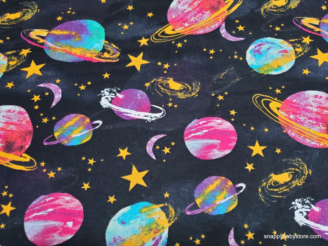 Flannel Fabric - Watercolor Space - by the Yard - 100% Cotton Flannel ...