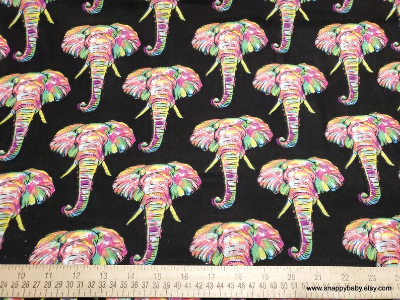 Flannel Fabric - Bright Elephant - by the Yard - 100% Cotton Flannel - Etsy