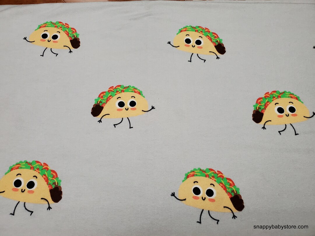 Flannel Fabric - Taco Faces - by the Yard - 100% Cotton Flannel - Etsy