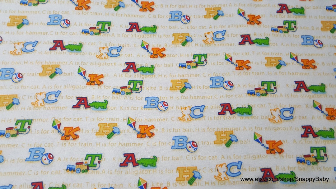 Flannel Fabric - ABC Friends - by the Yard - 100% Cotton Flannel - Etsy