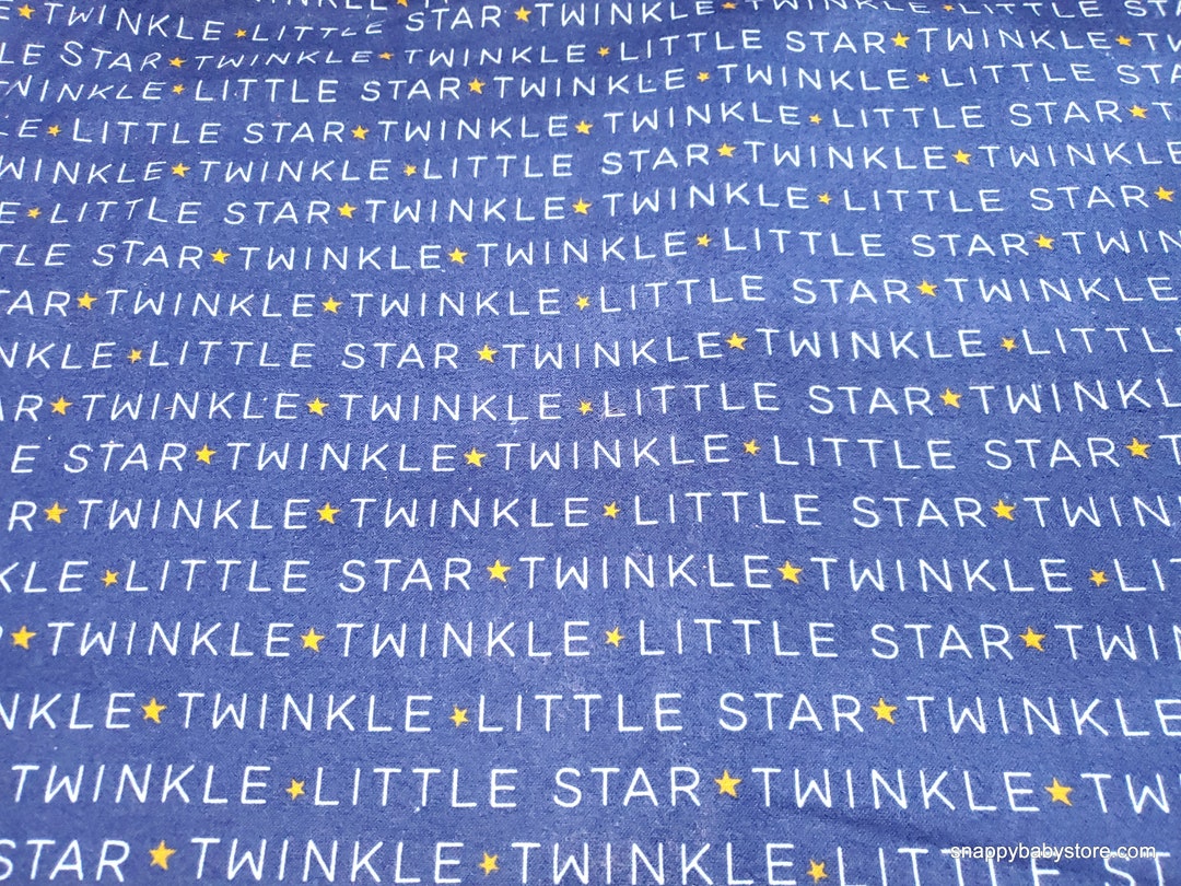 Flannel Fabric - Twinkle Twinkle Words on Blue - by the Yard - 100% ...