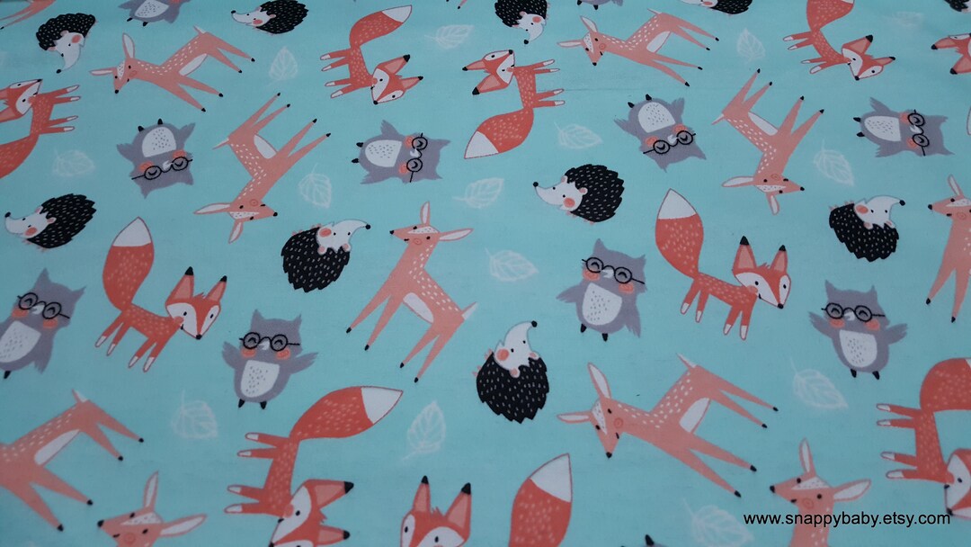 Flannel Fabric - Wilderness Friends Tossed - by the Yard - 100% Cotton ...