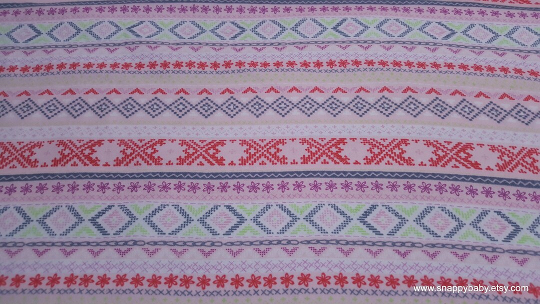 Flannel Fabric - Little Lamb Stripe - by the Yard - 100% Cotton Flannel ...