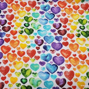 Flannel Fabric - Watercolor Hearts - by the Yard - 100% Cotton Flannel ...