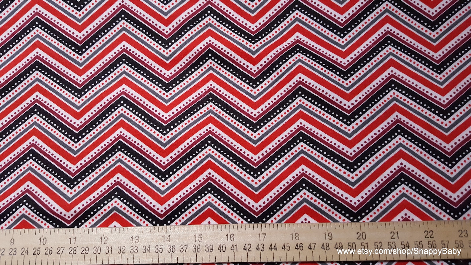 Flannel Fabric Metro Dotted Chevron Red by the Yard 100% | Etsy