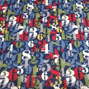 Premium Flannel Fabric - on Time Navy Numerals Premium Flannel - by the ...