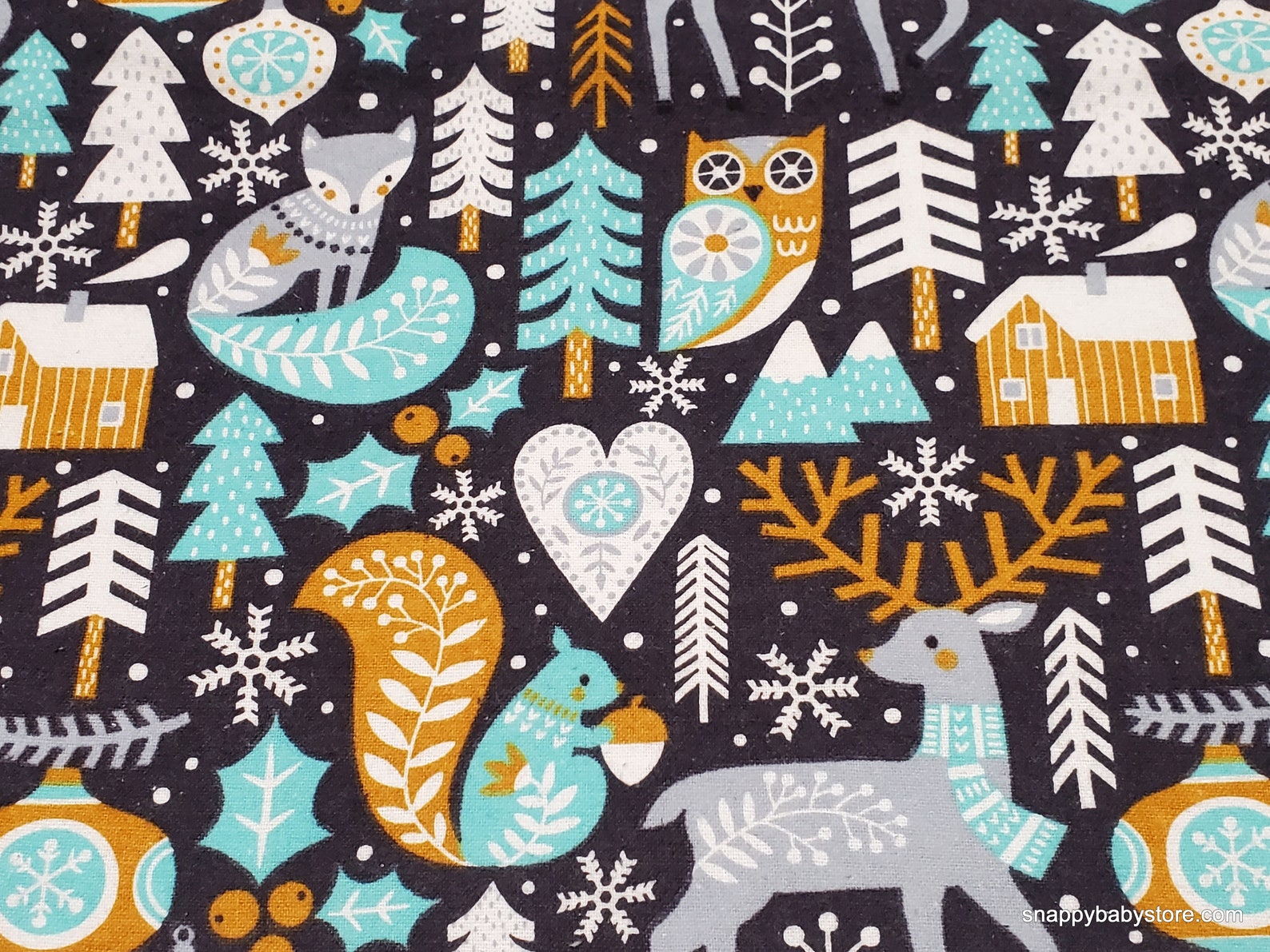 Flannel Fabric Modern Winter Woodland by the Yard 100% | Etsy