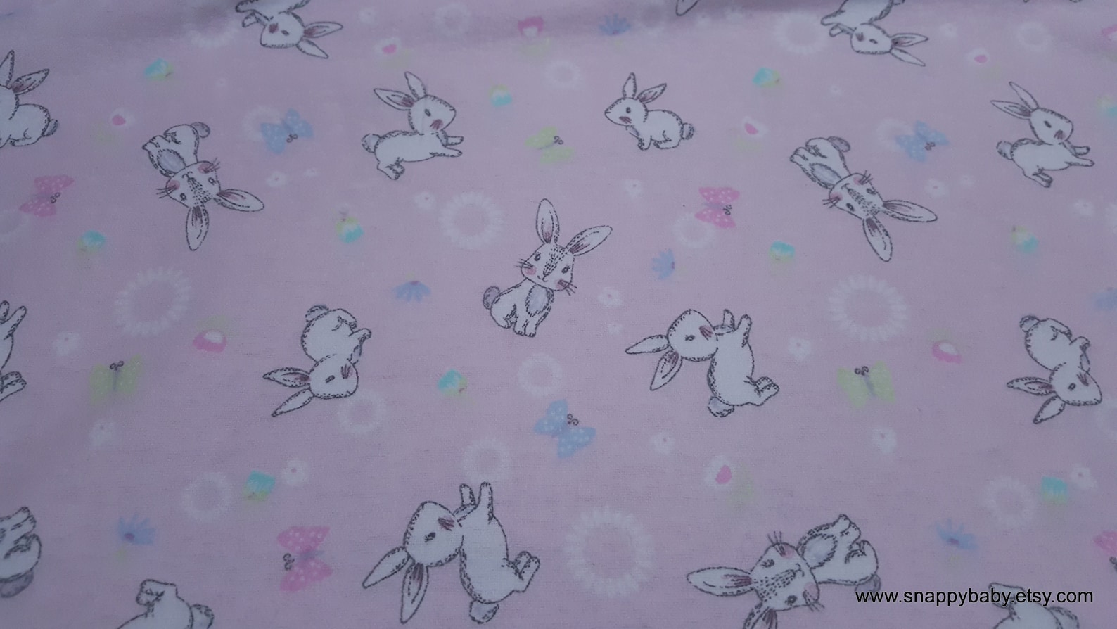 Flannel Fabric Bunny Pink Print by the Yard 100% Cotton - Etsy