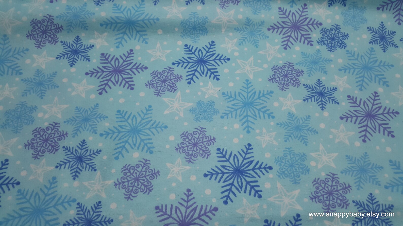 Christmas Flannel Fabric Blue and Purple Snowflakes by the - Etsy