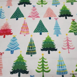 Christmas Flannel Fabric - Modern Christmas Trees -by the Yard - 100% ...