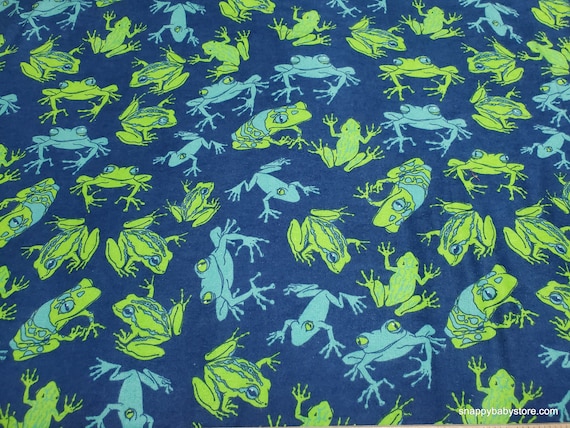 Flannel Fabric Teal Tree Frogs By the Yard 100% Cotton | Etsy