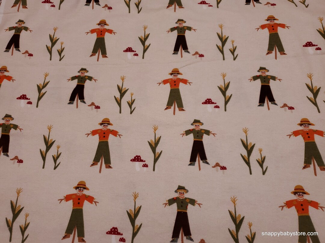 Flannel Fabric - Fall Scarecrow - by the Yard - 100% Cotton Flannel - Etsy