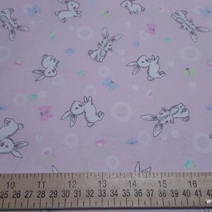 Flannel Fabric - Bunny Pink Print - by the Yard - 100% Cotton Flannel ...