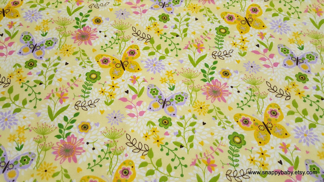 Flannel Fabric - Patterned Trap Butterfly - by the Yard - 100% Cotton ...