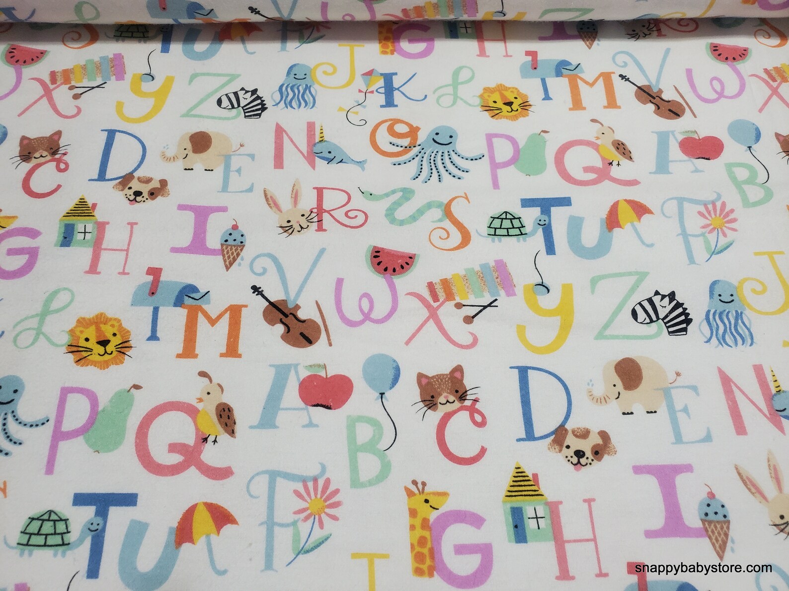 Flannel Fabric ABC Animals by the Yard 100% Cotton - Etsy