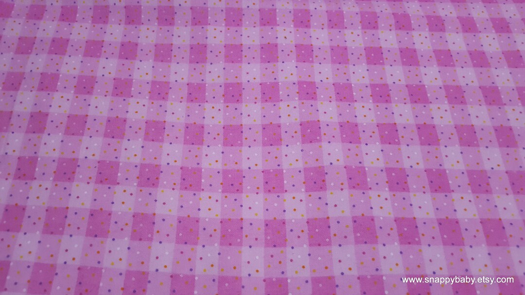 Flannel Fabric - Pink Funfetti Plaid - by the Yard - 100% Cotton ...