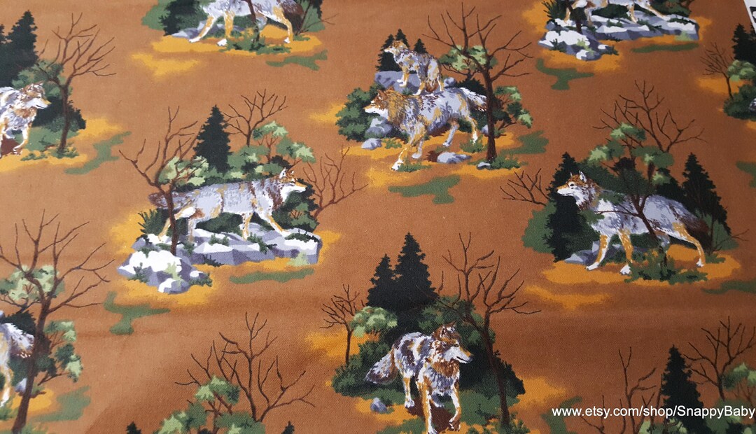 Flannel Fabric Wild Wolves by the Yard 100% Cotton Flannel - Etsy