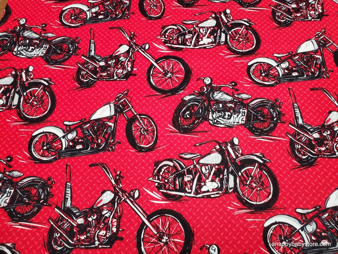 Flannel Fabric - Motorcycles - by the Yard - 100% Cotton Flannel - Etsy