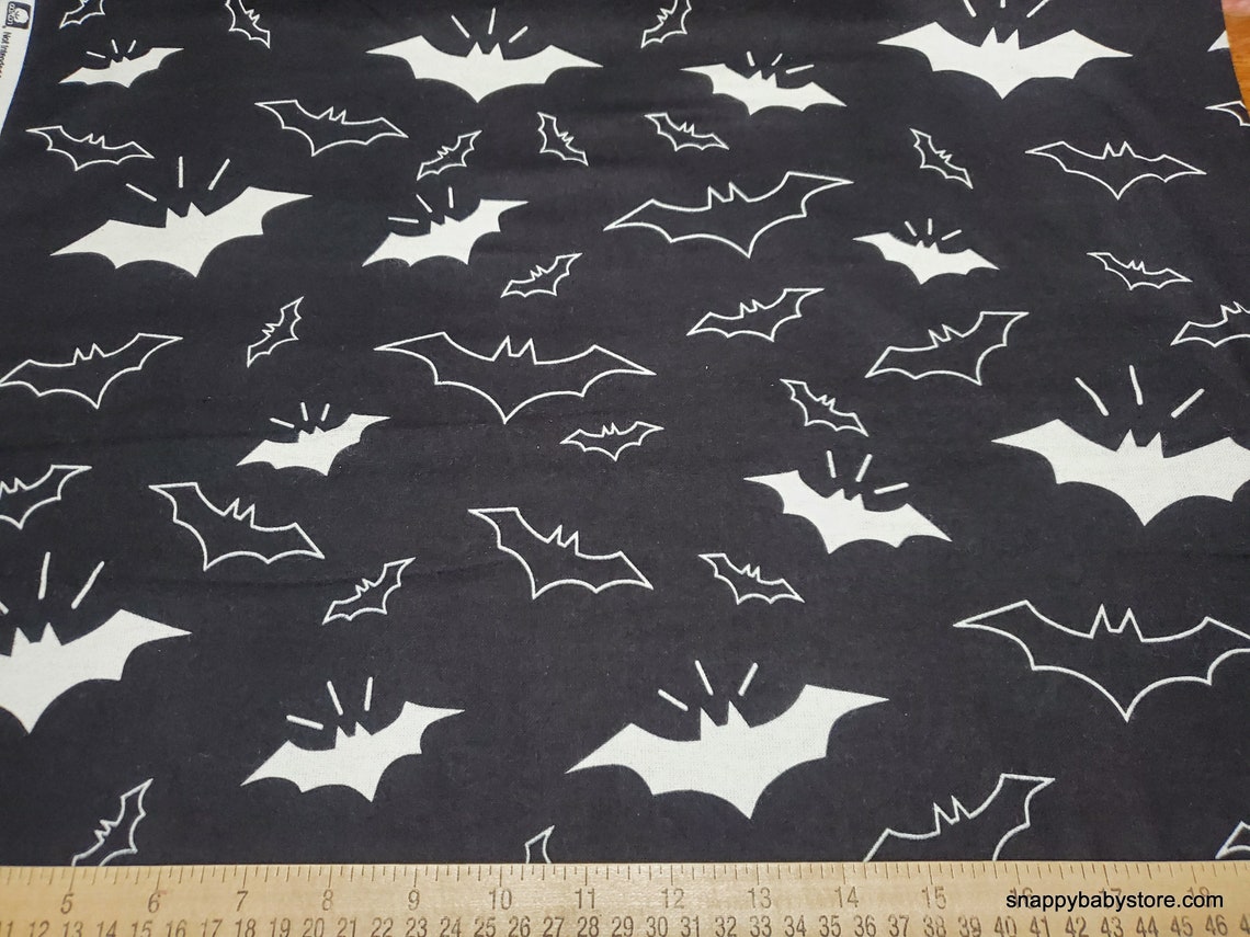 Glow in the Dark Flannel Fabric - Bats Glow in the Dark - by the Yard ...