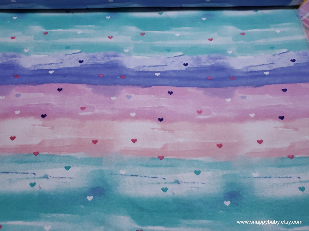 Flannel Fabric - Hearts on Pastel Tie Dye - by the Yard - 100% Cotton ...