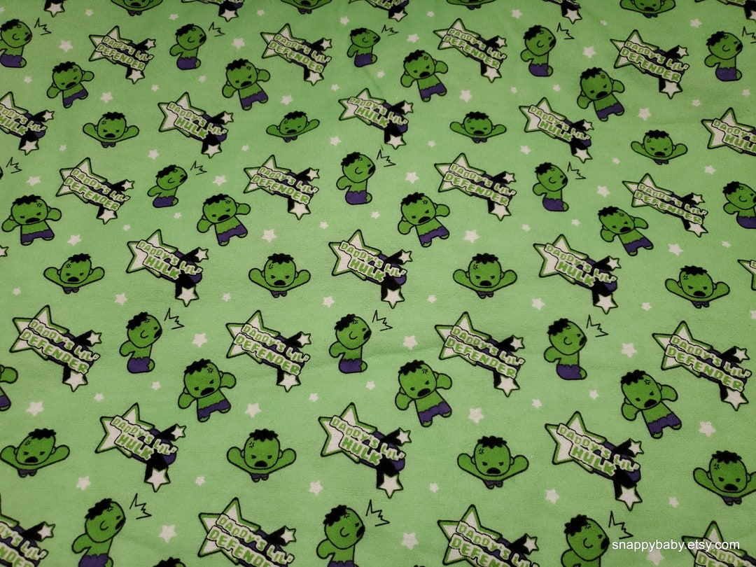 Character Flannel Fabric - Marvel Lil Hulk - by the Yard - 100% Cotton ...