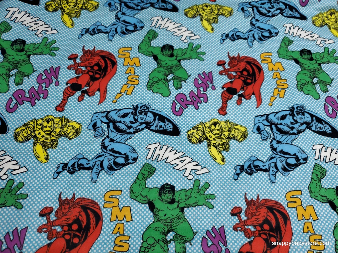 Character Flannel Fabric - Marvel Retro Power - by the Yard - 100% ...