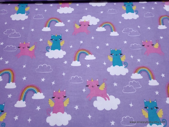 Flannel Fabric Caticorns by the Yard 100% Cotton Flannel | Etsy